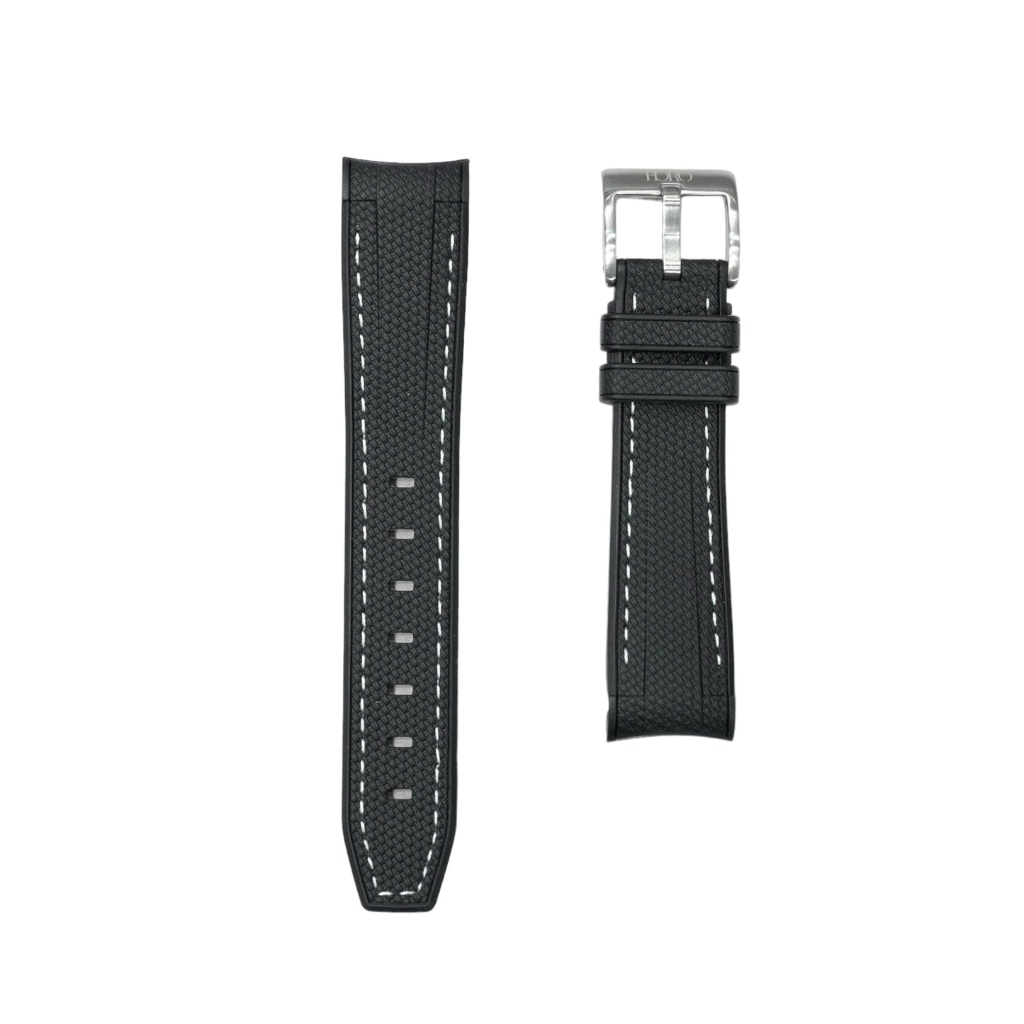 61M - Rubber strap black with white stitching – Mainly Files Limited