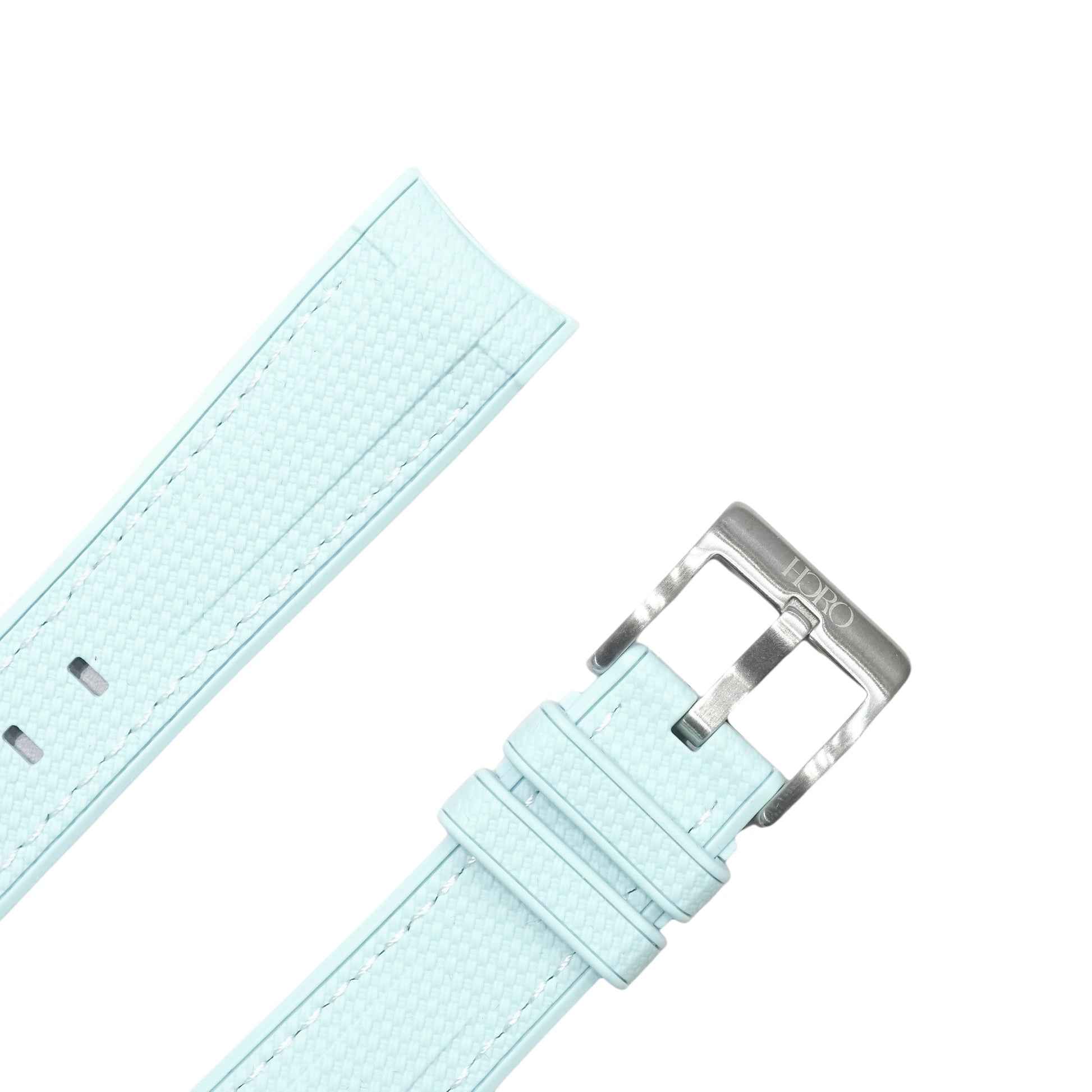 61M - Rubber strap ice blue with white stitching – Mainly Files Limited